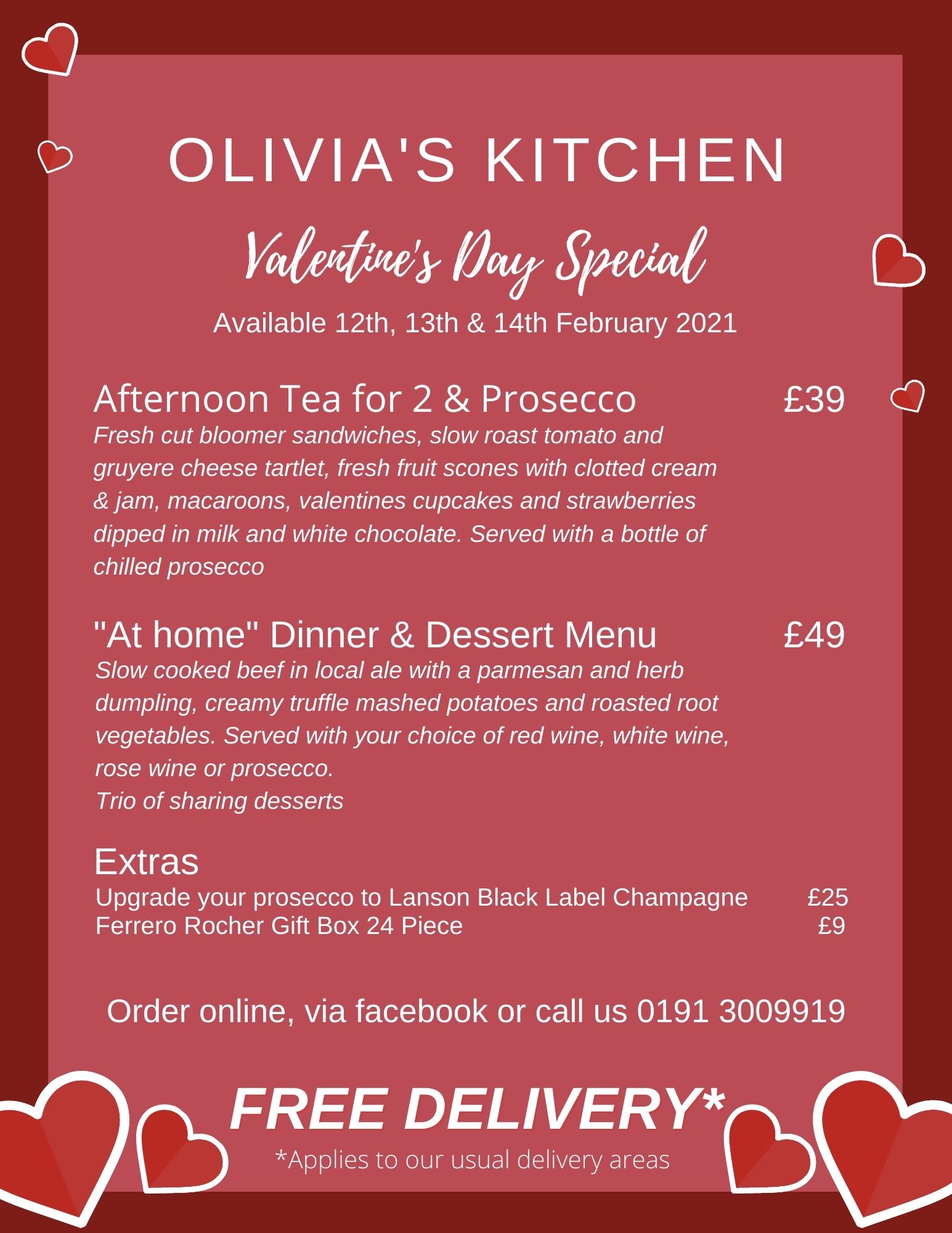 Valentines Day 2021 - Order Now - Olivia's Kitchen